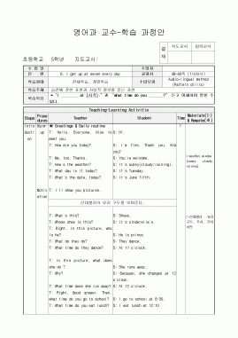 5)미술-6. I get up at seven every day - 습관에 관한 표현과 사실적 정보를 묻는 표현-1페이지