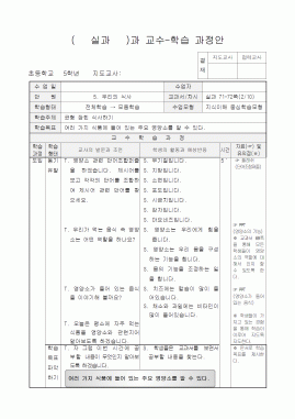 초등5) (실과)과 교수-학습 과정안 - 5. 우리의 식사 (실과 71-72쪽(2/10)) : 균형 잡힌 식사하기-1페이지