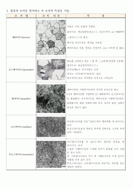 철강의 조직을 열거하고 각 조직의 특징 및 (열)처리기술에 대하여 기술-1페이지