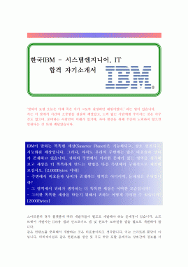 [ 한국IBM - 시스템엔지니어, IT ] 합격 자기소개서-1페이지