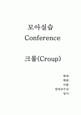 아동간호학 컨퍼런스 크룹 croup 케이스스터디 -1페이지