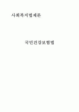 건강보험법의 목적과 기능-1페이지