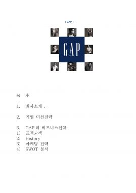 SPA브랜드 갭 GAP 기업분석과 마케팅전략분석 - GAP 비즈니스전략-1페이지