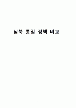 [북한외교레포트]남북_통일_정책_비교_완본1-1페이지