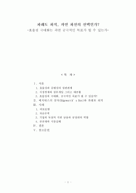 파레토 최적, 과연 최선의 선택인가? -효율성 극대화는 과연 궁극적인 목표가 될 수 있는가-1페이지