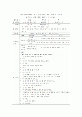 가을 주제 (추수, 벼가 쌀이 되는 과정) 이야기 나누기, 모의수업 교육 활동 계획안, 6세(만4세)-1페이지