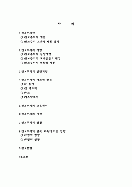 진보주의 정의, 개념, 배경, 영향-1페이지