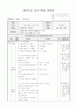 6)영어-7. My Father Is a Pilot - 직업을 묻고 대답하기-1페이지