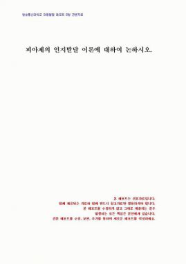 2012년 1학기 아동발달 중간시험과제물 B형(피아제의인지발달이론)-1페이지