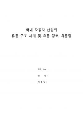 국내 자동차 산업의 유통 구조 체계 및 유통 경로, 유통망-1페이지