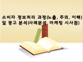 소비자 정보처리 과정(노출, 주의, 이해) 및 광고 분석(사례분석, 마케팅 시사점)-1페이지