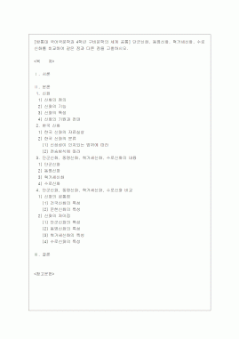 [구비문학의 세계 공통] 단군신화, 동명신화, 혁거세신화, 수로신화를 비교하여 같은 점과 다른점을 고찰하시오.-1페이지