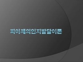 [사회과학] 피아제의 인지발달이론 피아제는 누구인가?-1페이지