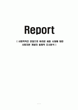 사회학적인 관점으로 바라본 세종 시대에 대한 사회자본 개념의 총체적 조사분석-1페이지