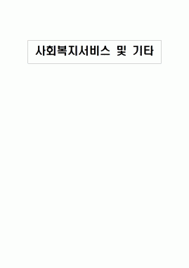 사회복지서비스 및 기타-1페이지