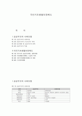 [공공부조와 사회보험] 국민기초생활보장제도 -1페이지