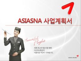 아시아나 (ASIASNA) 항공 사업계획서 - 사업실적 분석, 환경분석 및 전략과제, STP전략, 마케팅 전략-1페이지