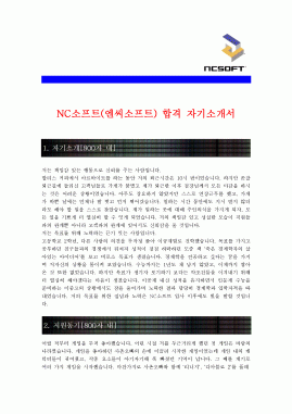 NC소프트 - 합격자기소개서-1페이지