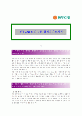 [IT,정보통신] [ 동부CNI (2종모음) - IT엔지니어 ]합격자기소개서,동부CNIIT자기소개서자소서,동부CNI엔지니어자소서자기소개서,동부CNIIT자기소개서샘플,동부CNI엔지니어자기소개서예문,자기소개서자소서,자기소개서-1페이지