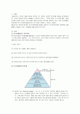 [사회과학] 매슬로우 욕구단계이론-1페이지