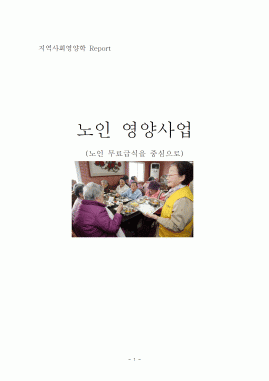 노인 영양사업 - 노인 무료급식을 중심으로-1페이지