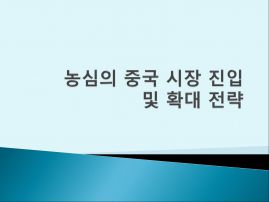 농심의 중국 시장 진입 및 확대 전략-1페이지