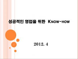 성공적인 영업을 위한 Know-how-1페이지