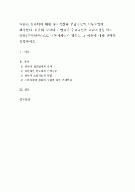 다음은 컴퓨터에 대한 수요곡선과 공급곡선의 이동요인에 해당한다. 다음의 각각의 요인들이 수요곡선과 공급곡선을 어느 방향(우측, 좌측)으로 이동시키는지 밝히고 그 이유에 대해 간략히 설명-1페이지