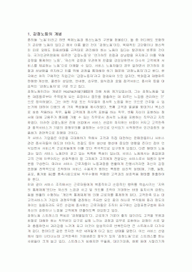 감정노동의 개념, 유형, 결과, 사례, 문제점, 방안 분석 -1페이지