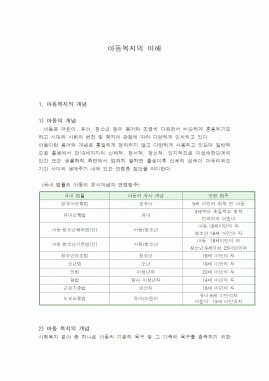 아동복지의 이해 [사범/법학]-1페이지