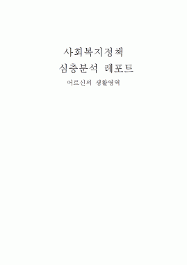 사회복지정책 심층분석 - 어르신의 생활영역-1페이지