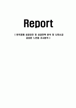 한국경제 성공요인 및 성공전략 분석 및 나의소감 감상문 느낀점 조사분석-1페이지