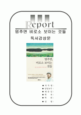 [멈추면비로소보이는것들감상문][멈추면비로소보이는것들독후감][멈추면비로소보이는것들서평][멈추면비로소보이는것들독서감상문][멈추면 비로소 보이는 것들 감상문]-1페이지