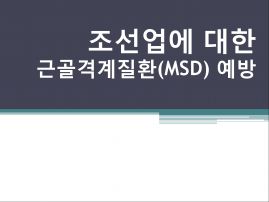 [인간공학] 조선업에 대한 근골격계질환(MSD) 예방-1페이지