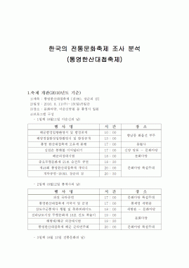 한국의 전통문화축제 조사 분석 - 통영한산대첩 축제-1페이지