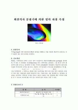 회절격자 분광기에 의한 빛의 파장 측정-1페이지