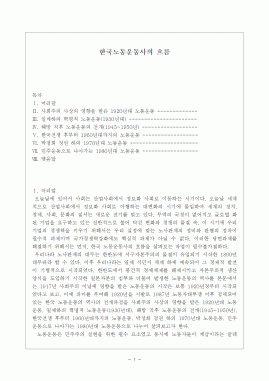 한국노동운동사의 흐름-1페이지