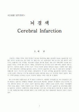 [간호학] 뇌경색 (Cerebral Infarction) CASE STUDY-1페이지