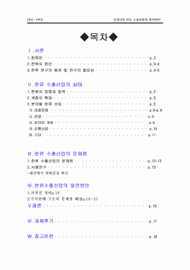 한류 수출산업의 발전방안-1페이지