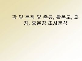 감 잎 특징 및 종류, 활용도, 과정, 좋은점 조사분석-1페이지