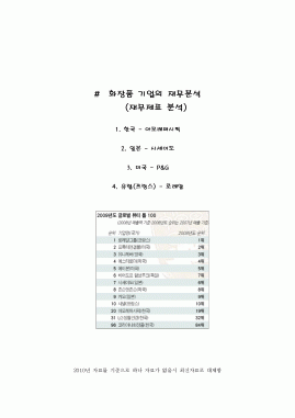 화장품 기업재무 분석 -1페이지