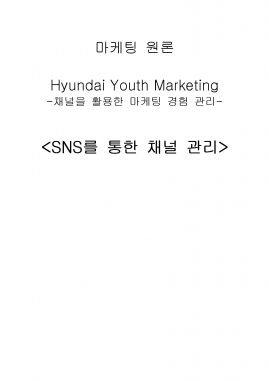 [마케팅 원론] 현대차 유스마케팅(Hyundai Youth Marketing) -채널을 활용한 마케팅 경험 관리- SNS를 통한 채널 관리-1페이지