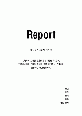 외국의 스쿨존 운영제도 관련 법규 및 우리나라 스쿨존 실태와 교통사고의 해결방안 -1페이지