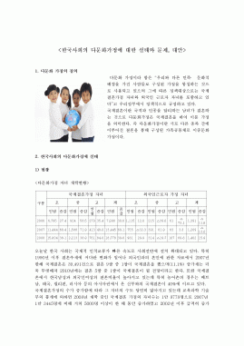 한국 가정의 다문화가정에 대한 실태와 문제, 대안-1페이지