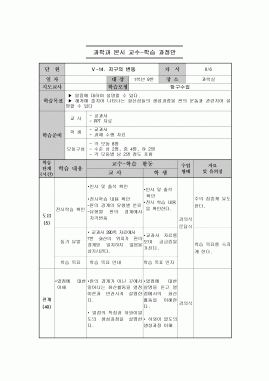 1학년) <과학과 본시 교수-학습 과정안 (6/6) > Ⅴ-14. 지구의 변동-1페이지