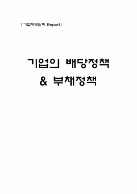 기업의 배당정책과 부채정책-1페이지