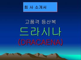 회사소개서 - 고품격 등산복 드라시나(DRACAENA)-1페이지