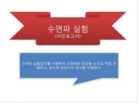 수면파실험(사전보고서)-1페이지