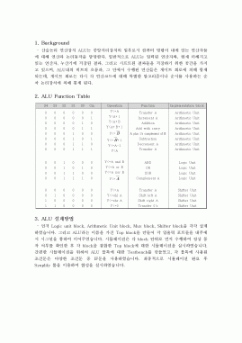 [디지털시스템]  VHDL을 이용하여 ALU[Arithmetic logic unit]을 설계-1페이지