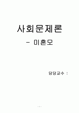 [사회문제론] 미혼모-1페이지